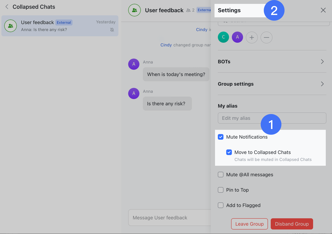 Move unimportant chats to Collapsed Chats